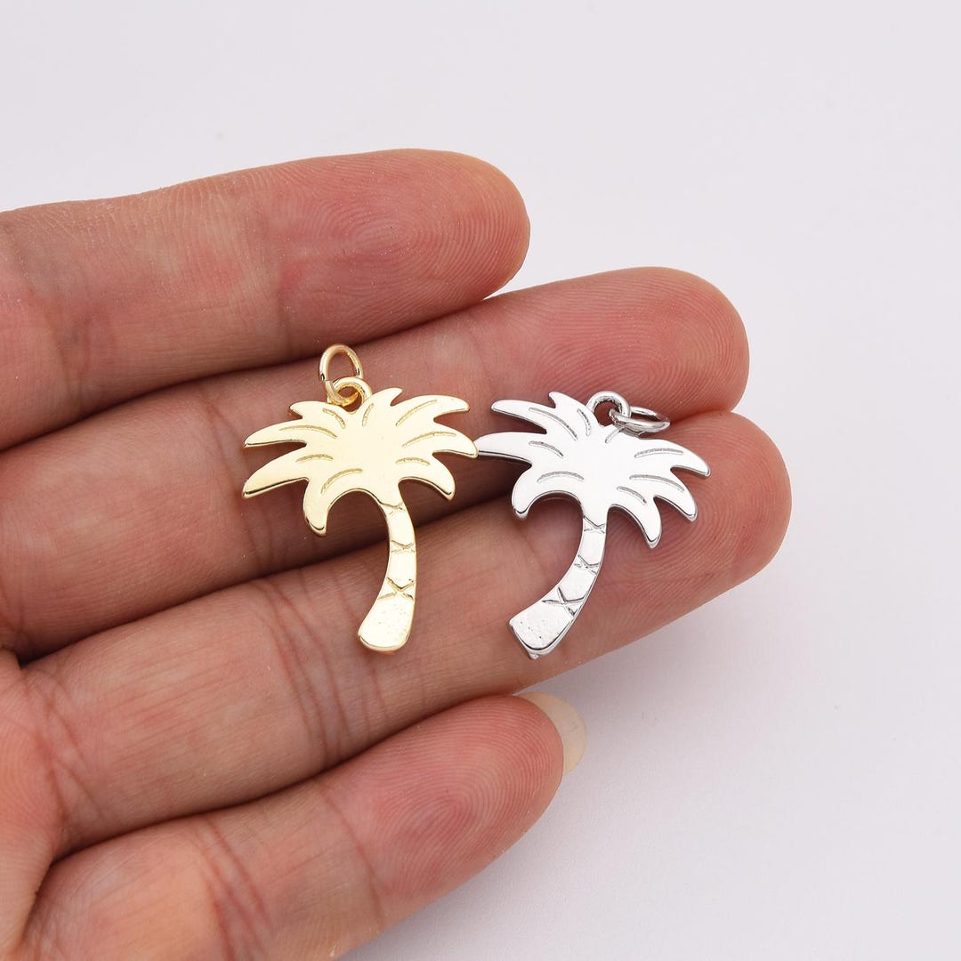 Palm Tree Add-on Charm for Bracelet, Gold Filled Hawaiian Tree Necklace ...