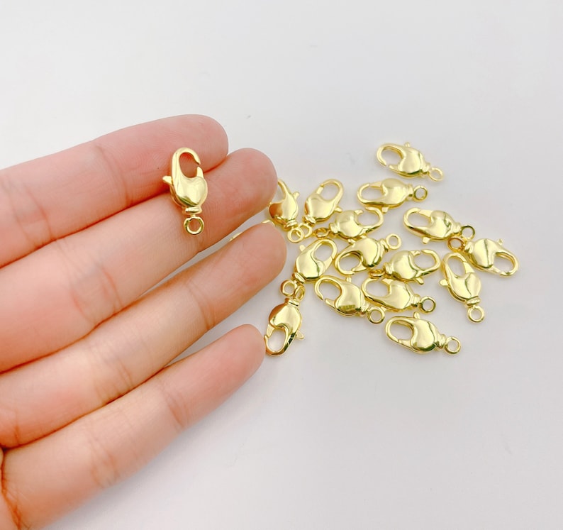 18K Gold Filled Lobster Claw Clasp, Thick Gold Lobster Clasp Swivel ...