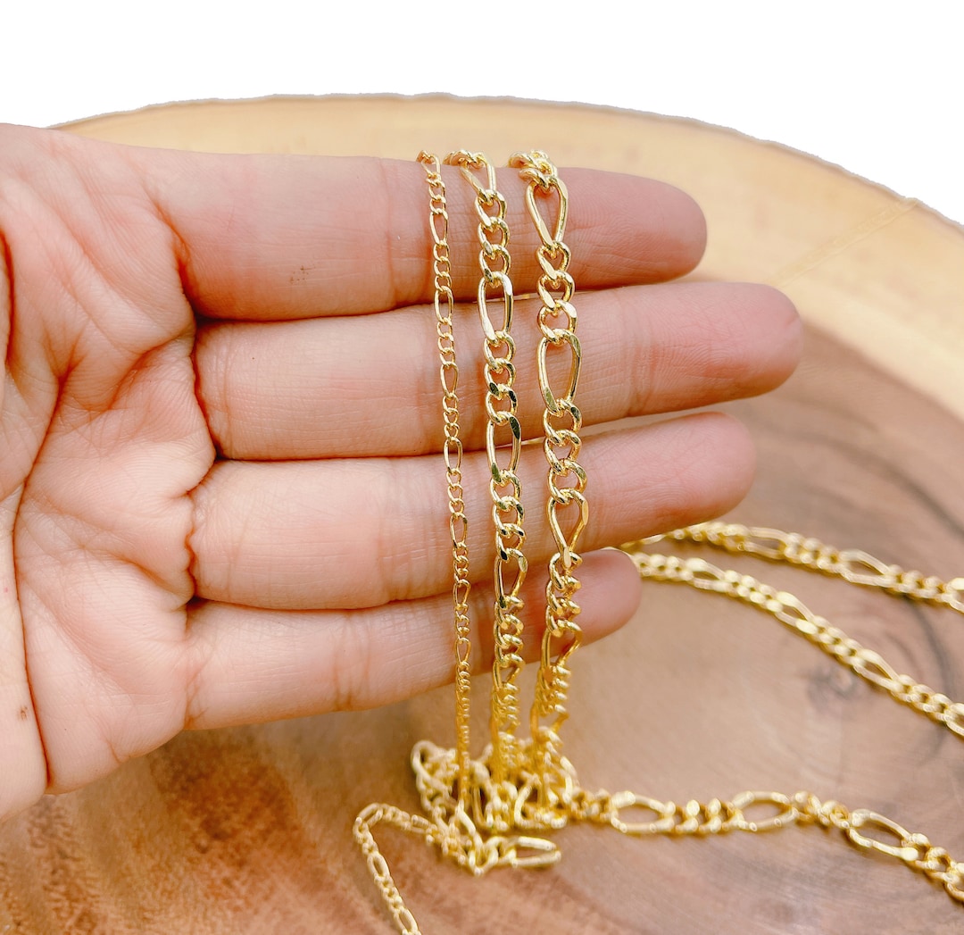 18K Gold Filled Figaro Chain by Yard, Gold Filled Cable Figaro Chain by ...