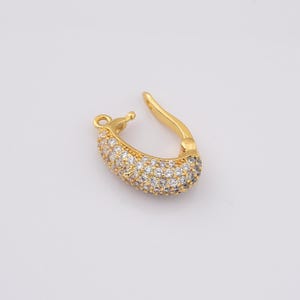 Removable Pendant Bail Clasp, CZ Micro Pave Pinch Bails Clasp Pendant ...