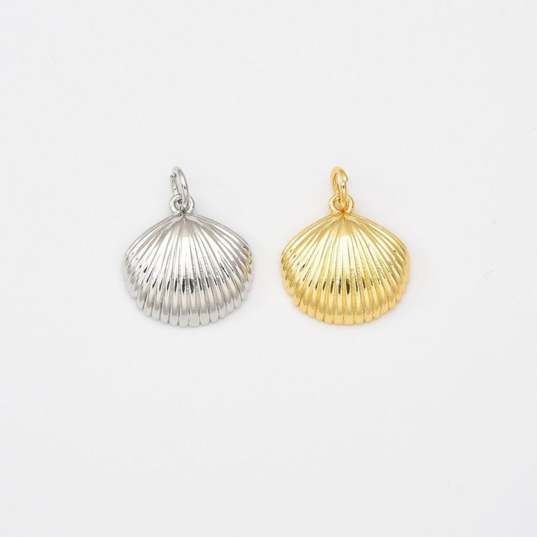 Clam Shell Pendant in Gold Filled, Dainty Seashell Summer Charm, Add-on ...