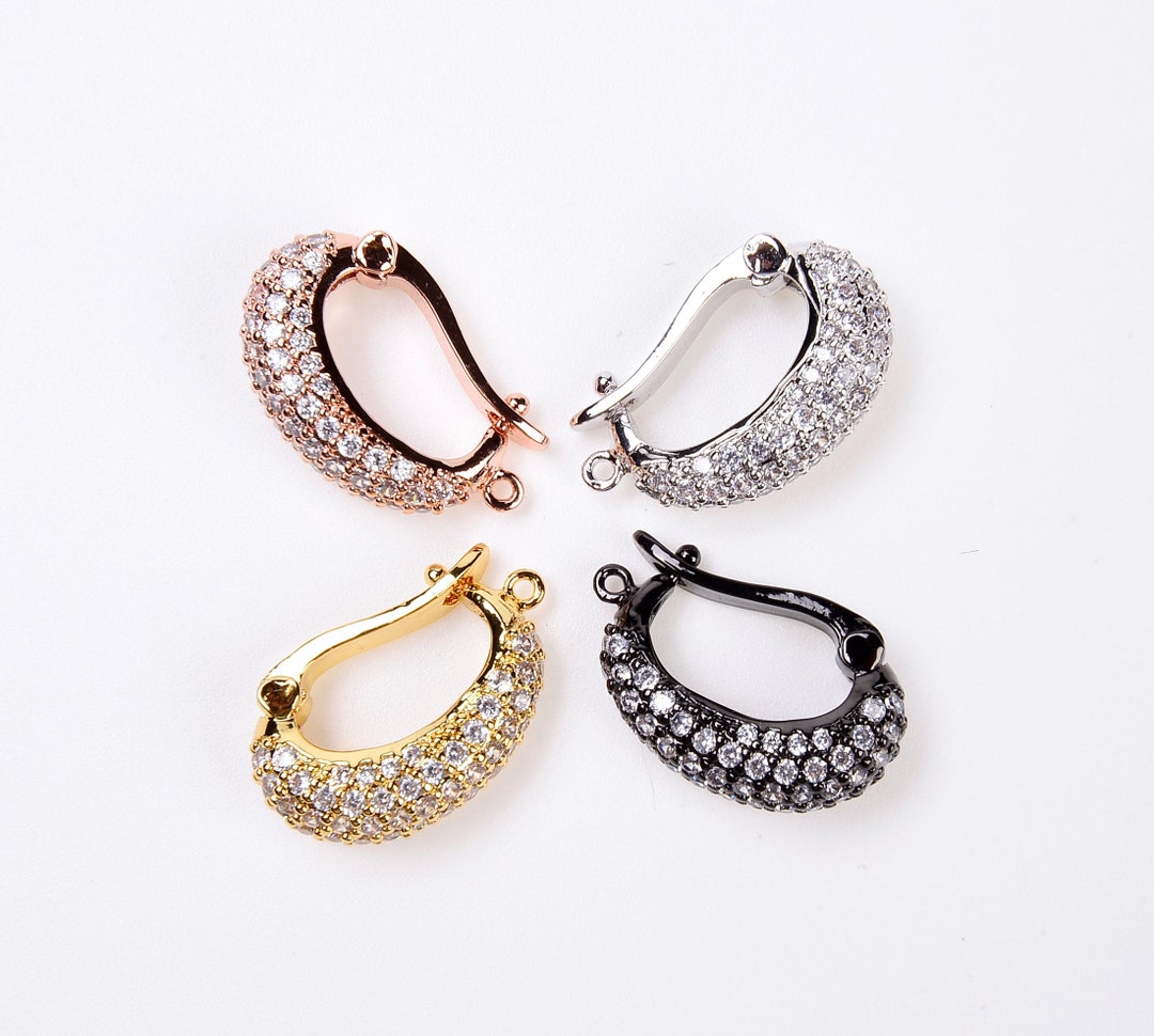 Removable Pendant Bail Clasp, CZ Micro Pave Pinch Bails Clasp Pendant ...