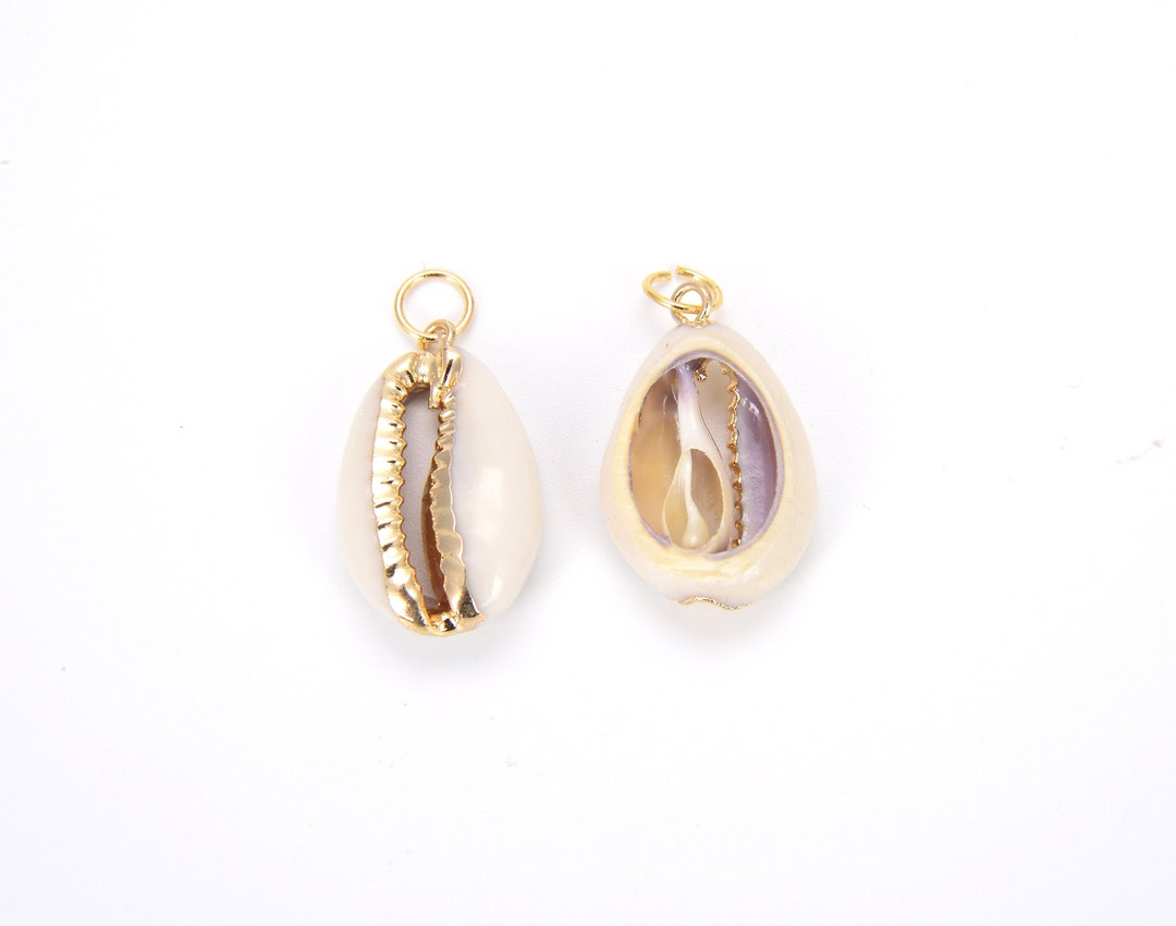 Natural Cowrie Shell Charm Pendant, Seashell Charm, Sea Shell Necklace ...