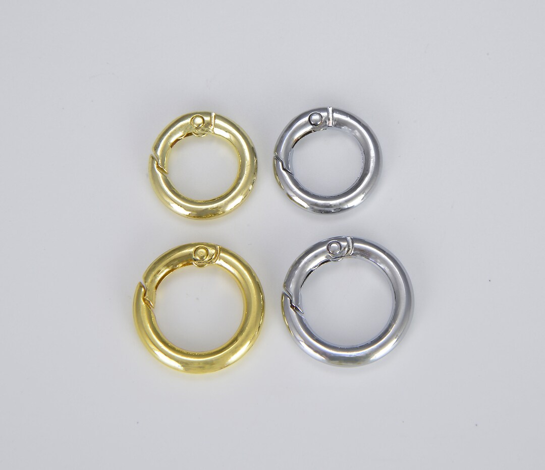 Round Shaped Spring Gate Ring Clasp, Charm Clasp Link Cord Ends ...
