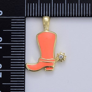 Enamel Color Cowboy Boot Charm, Gold Cowboy Boots Charm for Necklace or ...