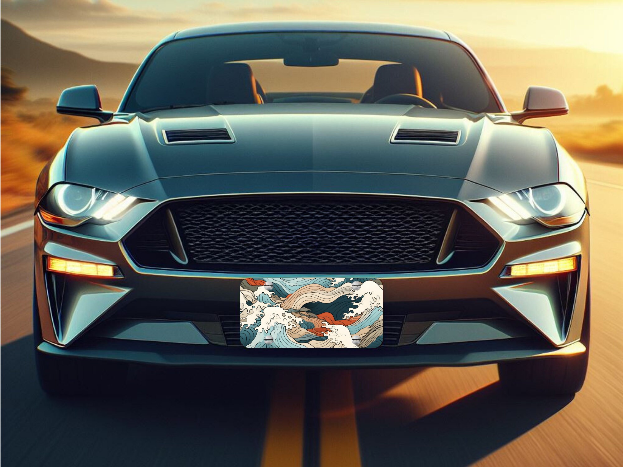 Japanese Waves License Plate PNG, License Plate PNG Designs, License ...