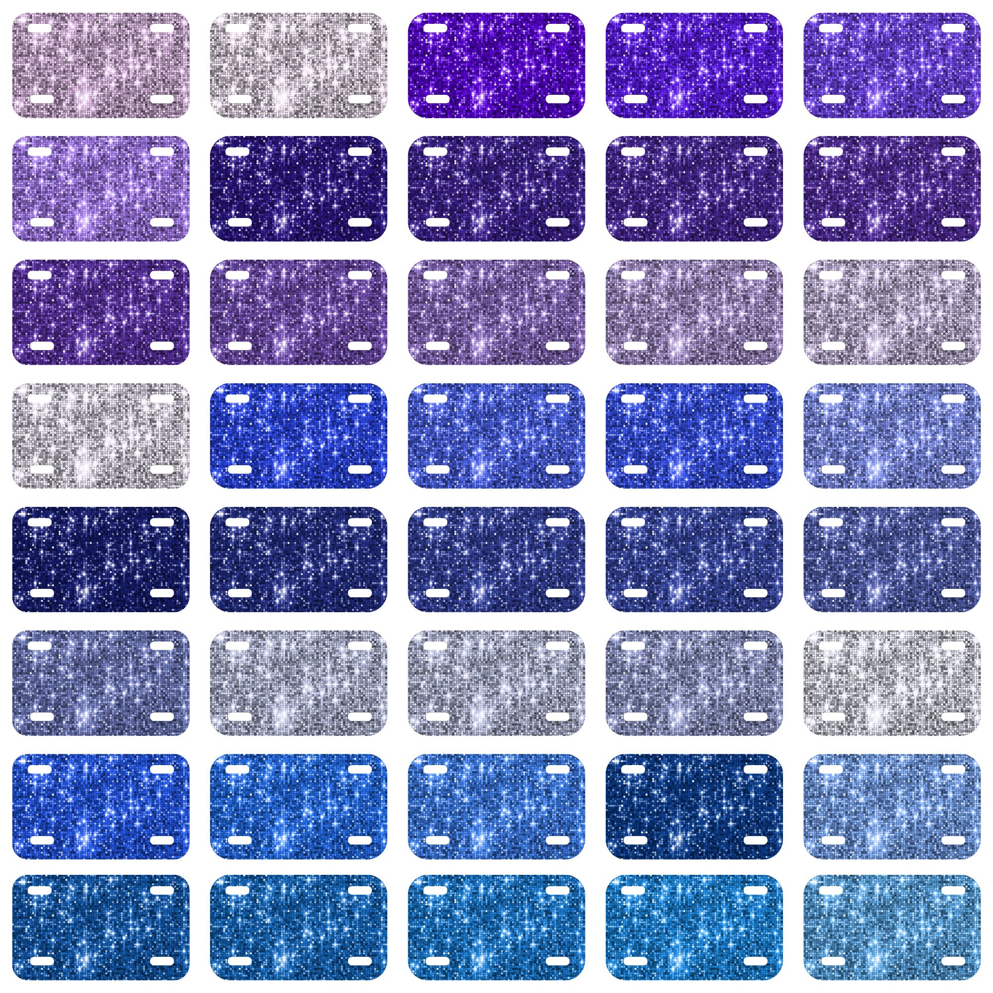 Glitter License Plate PNG Bundle, PNG License Plate Bundle for ...