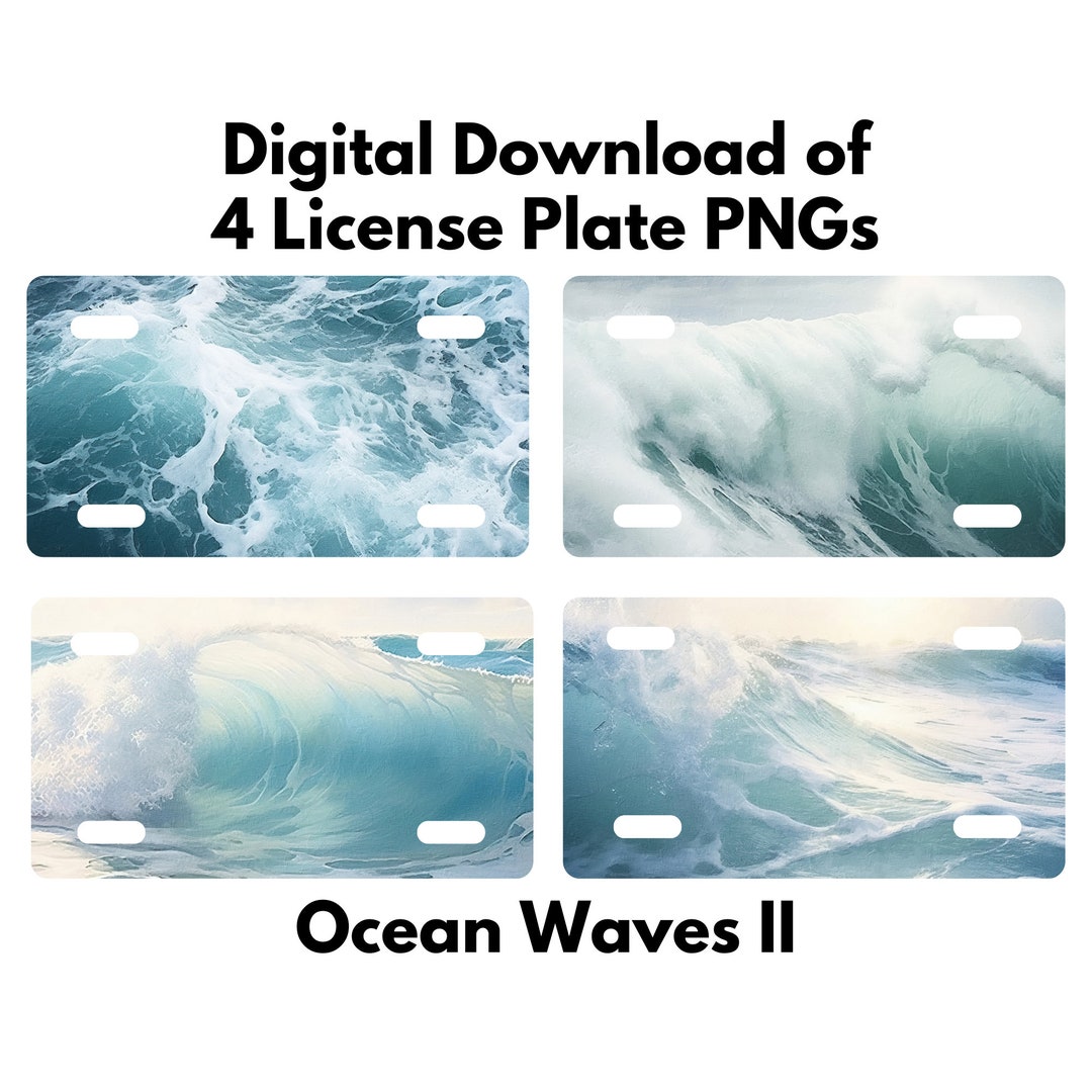 Ocean Waves License Plates, License Plate PNG Ocean, License Plate PNG ...