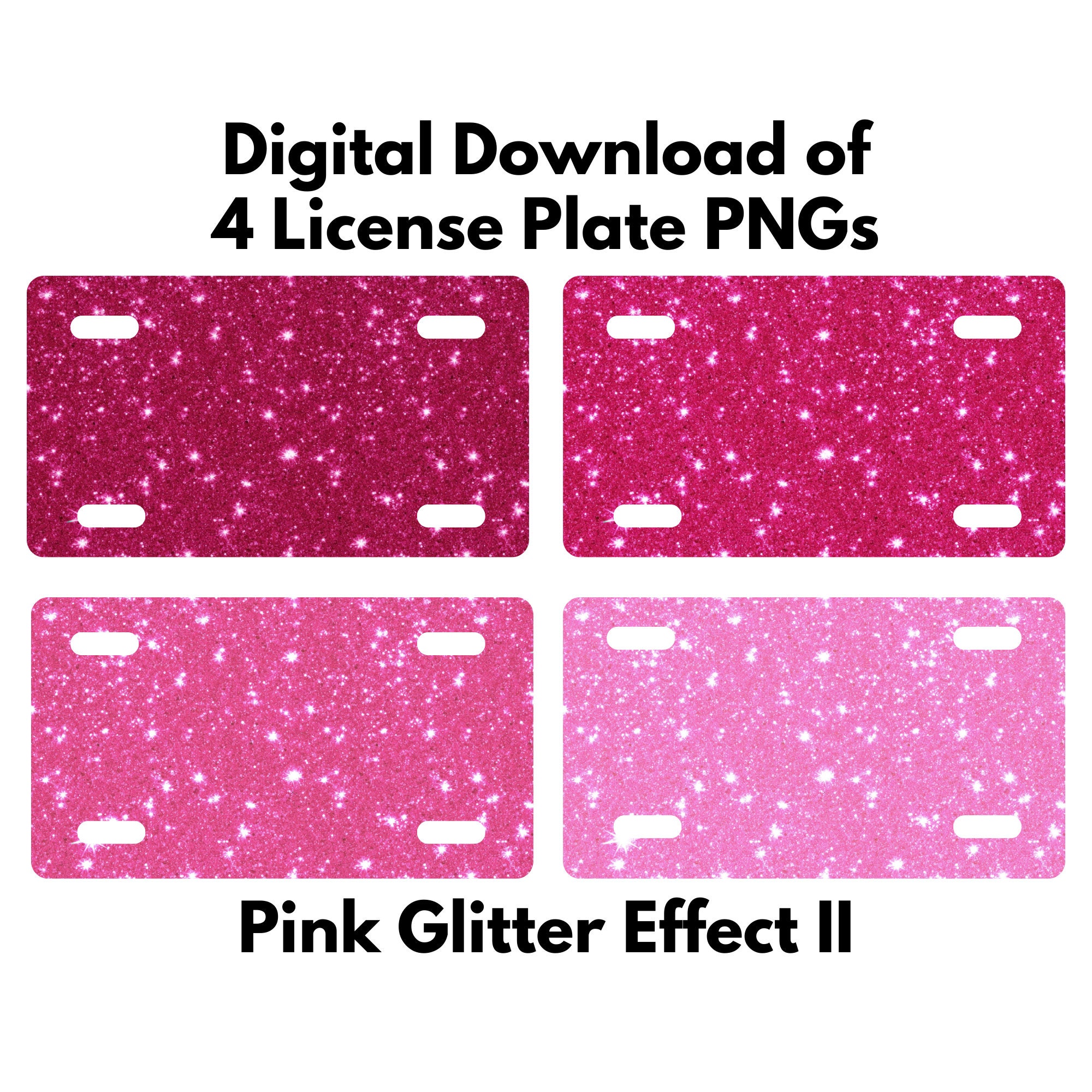 Pink Glitter License Plate PNG, License Plate Sublimation Designs ...