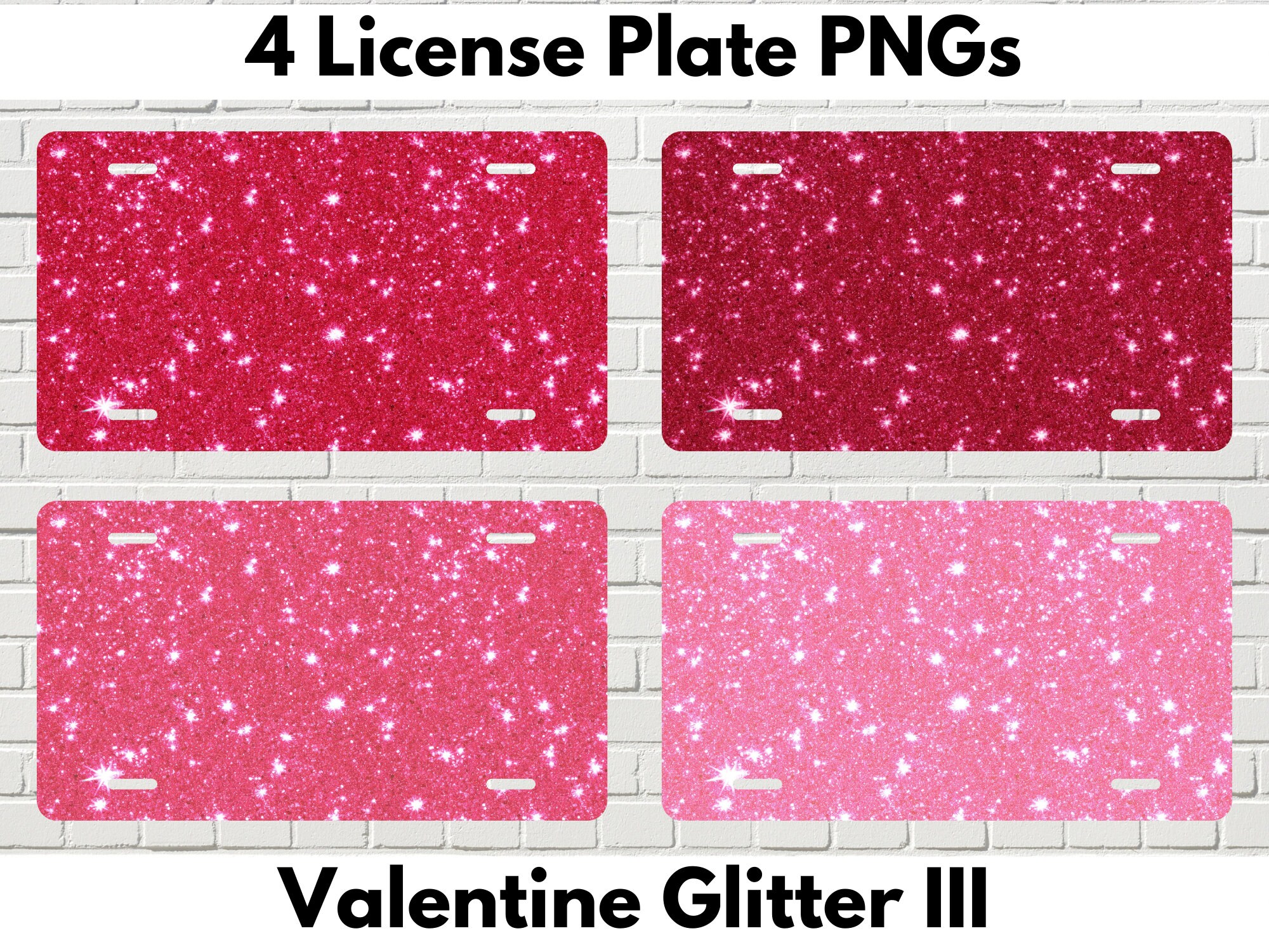 Pink Glitter License Plate PNG, Sublimation Design, License Plate PNG ...