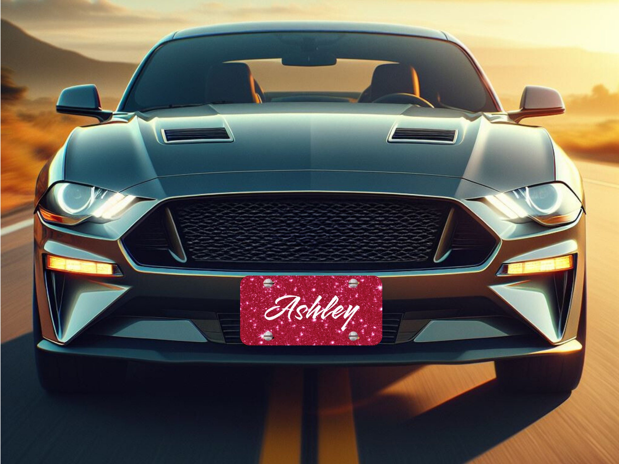 Pink Glitter License Plate PNG, Sublimation Design, License Plate PNG ...