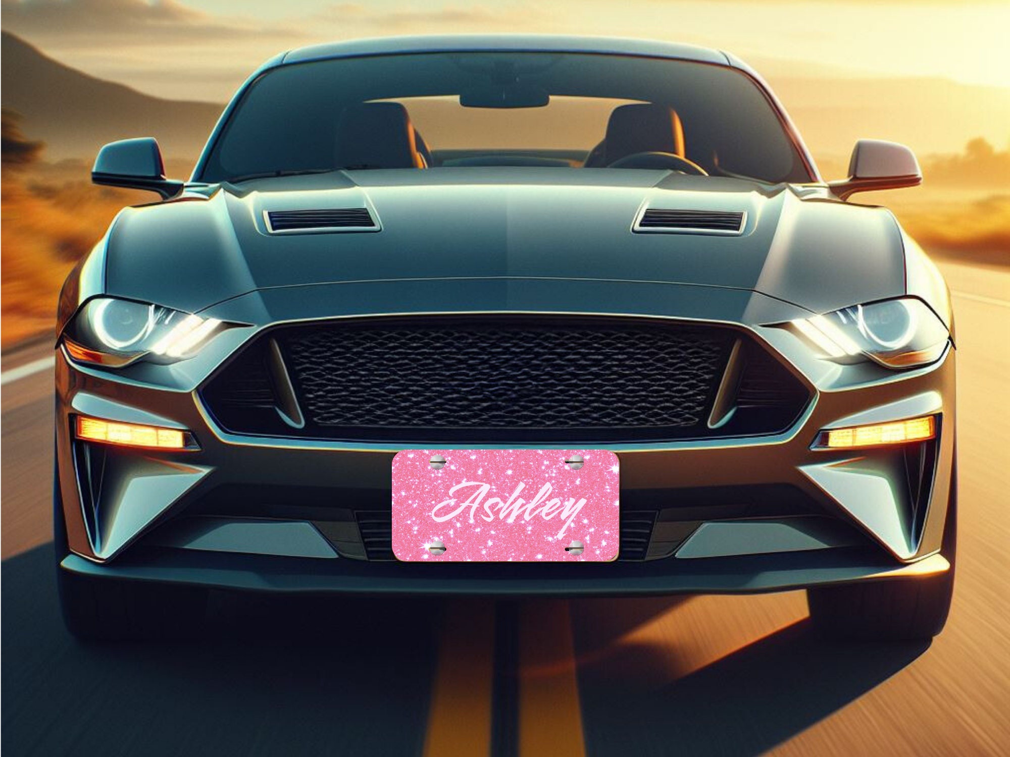 Pink Glitter License Plate PNG, Sublimation Design, License Plate PNG ...