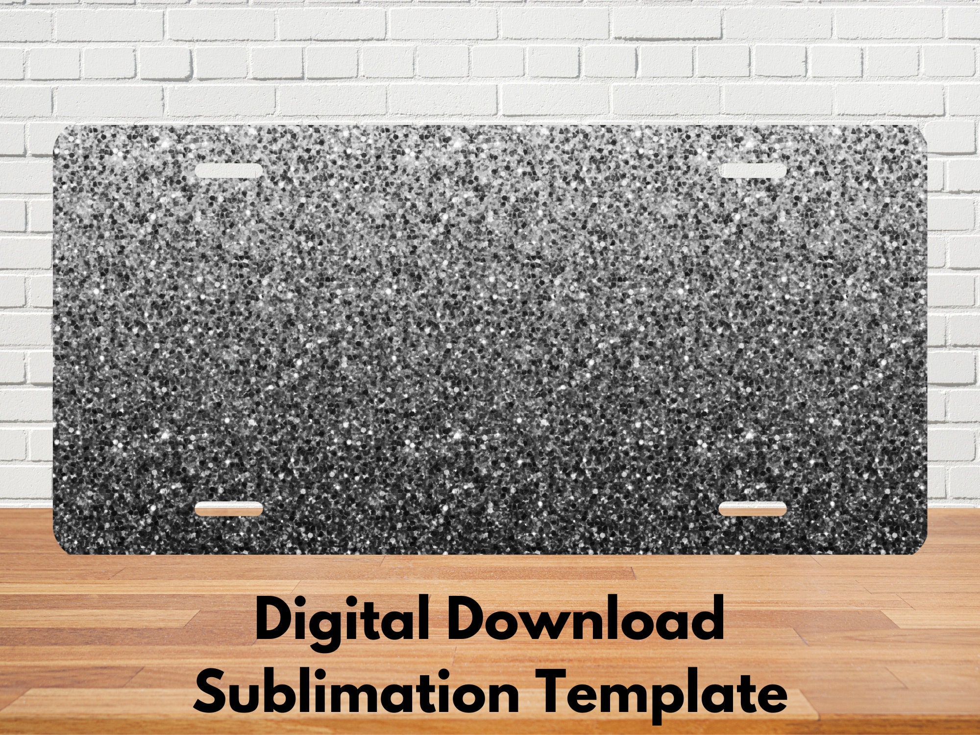 Black Ombre Glitter License Plate PNG, Sublimation Design, License ...