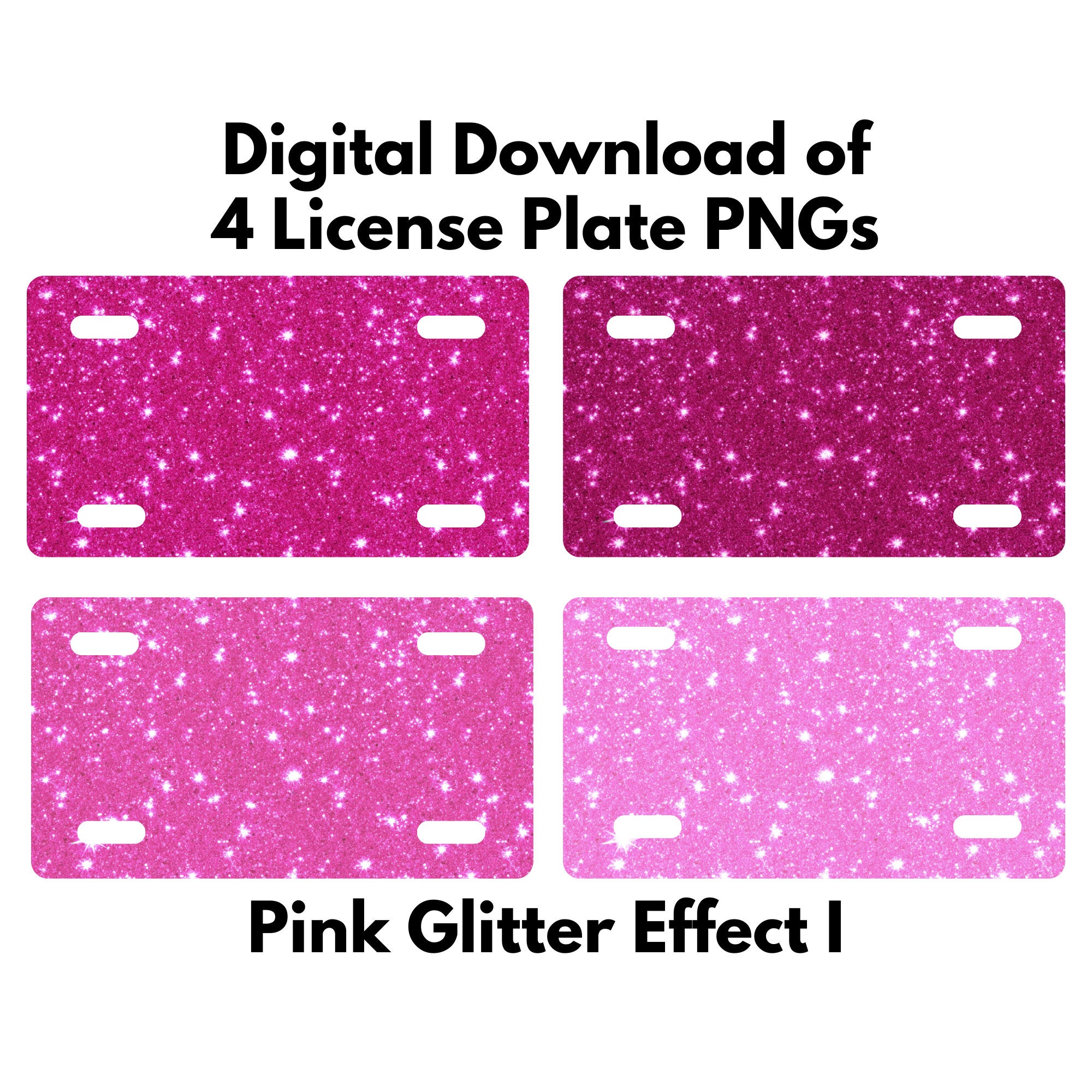Pink Glitter License Plate PNG, License Plate Sublimation Designs ...