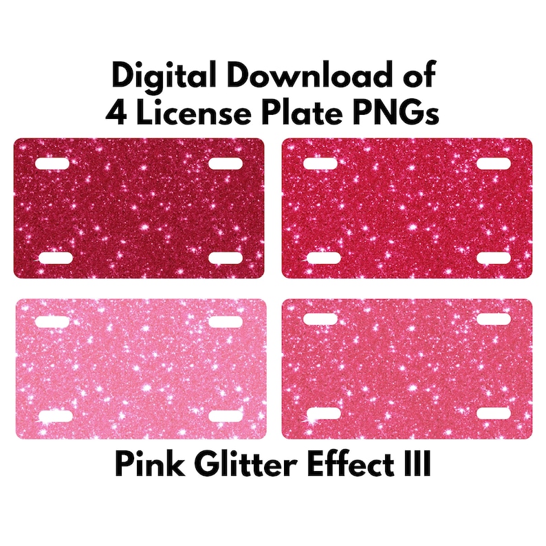 Pink Glitter License Plate PNG, Sublimation Design, License Plate PNG ...