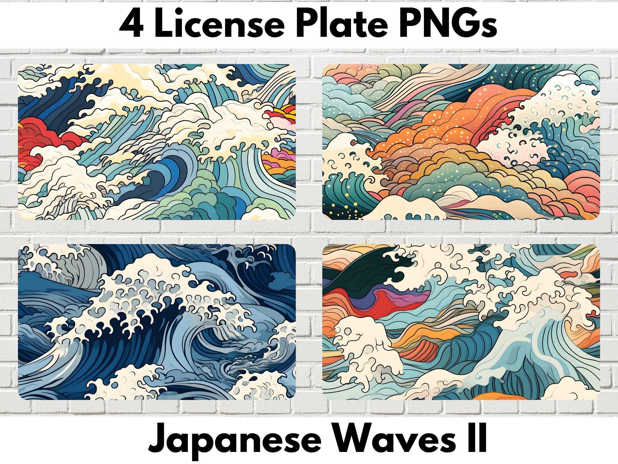 Japanese Waves License Plate PNG, License Plate PNG Designs, License ...