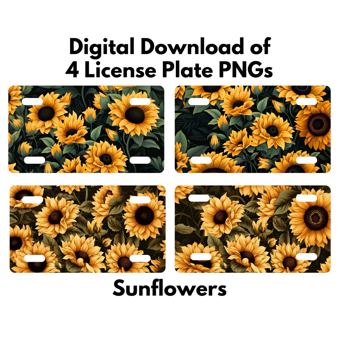 Sunflower License Plate PNG, License Plate PNG Designs, License Plate ...