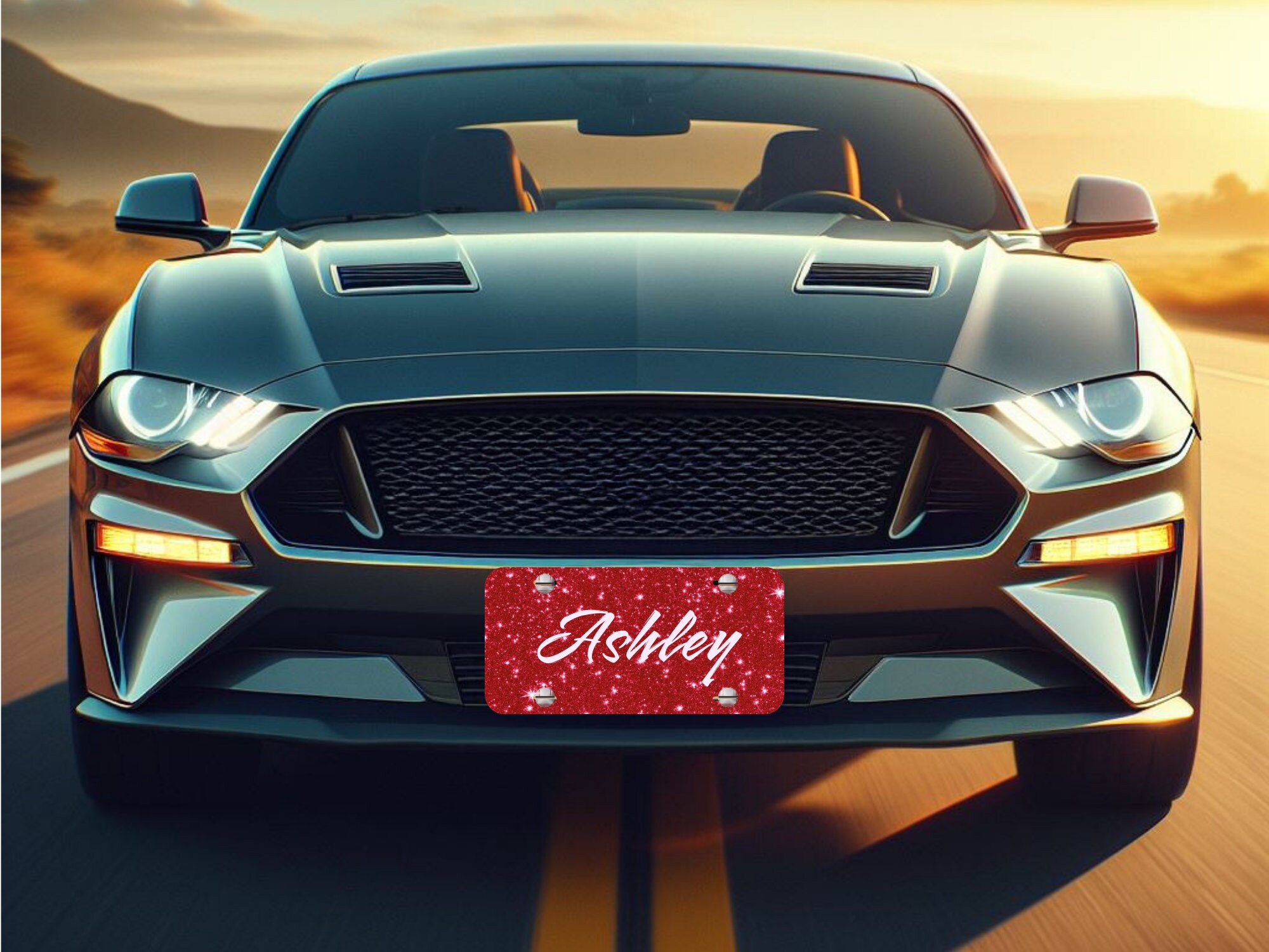 Red Glitter License Plate PNG, Sublimation Design, License Plate ...
