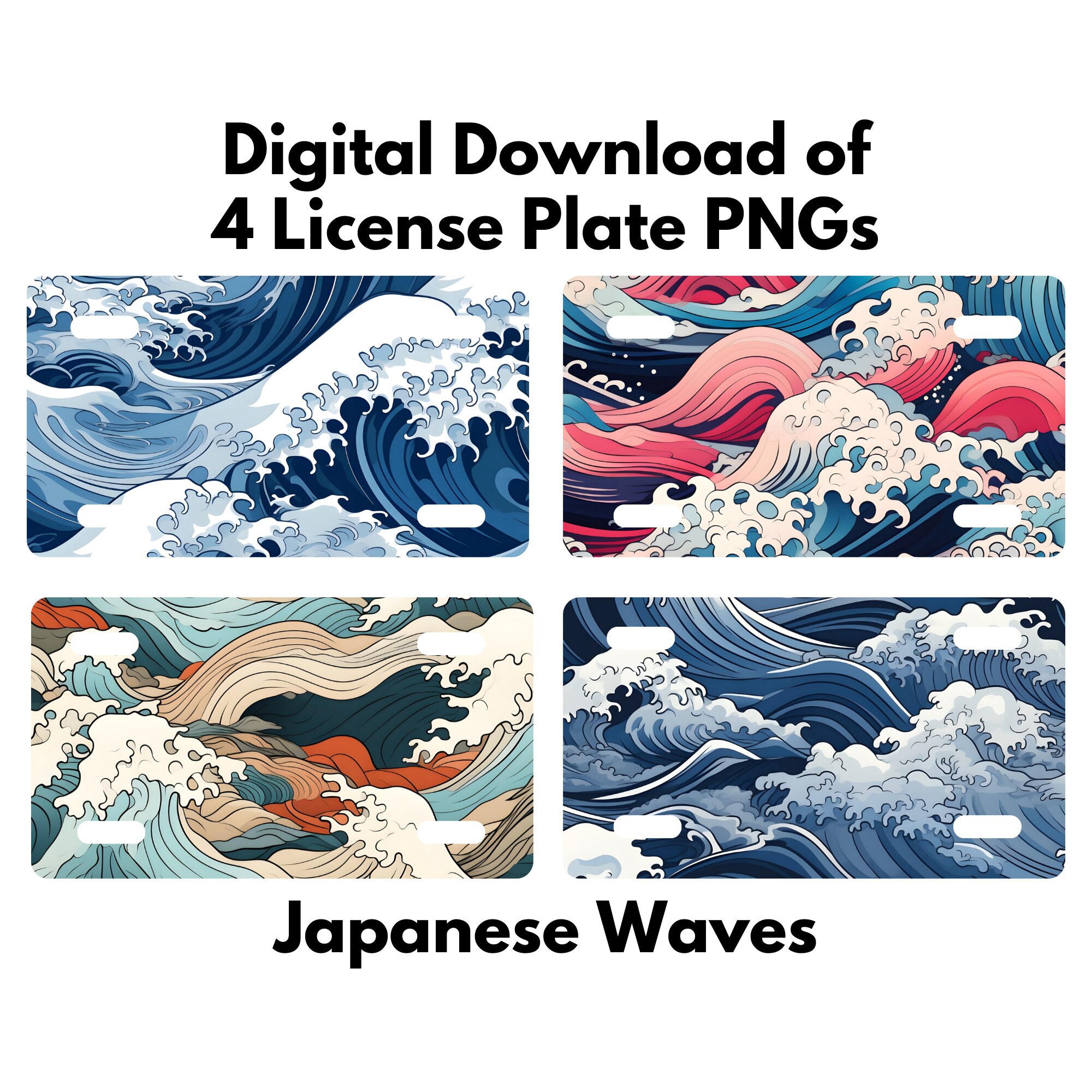 Japanese Waves License Plate PNG, License Plate PNG Designs, License ...