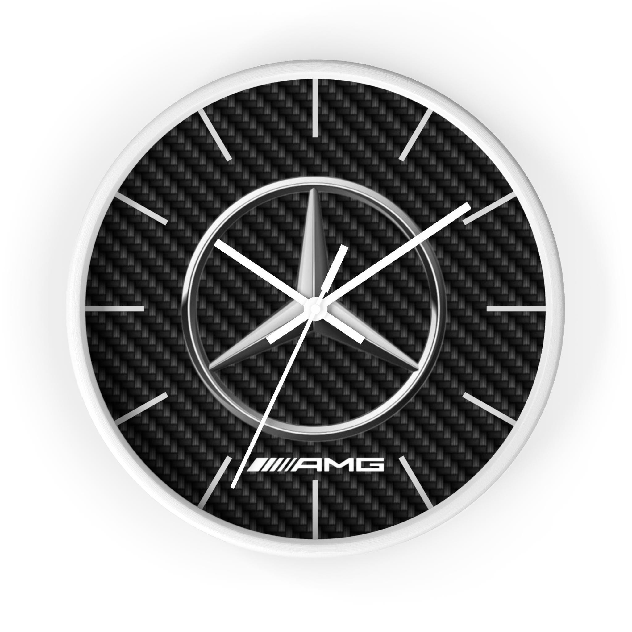 Luxury Mercedes-benz AMG Carbon Fiber Wall Clock - Stylish Automotive ...