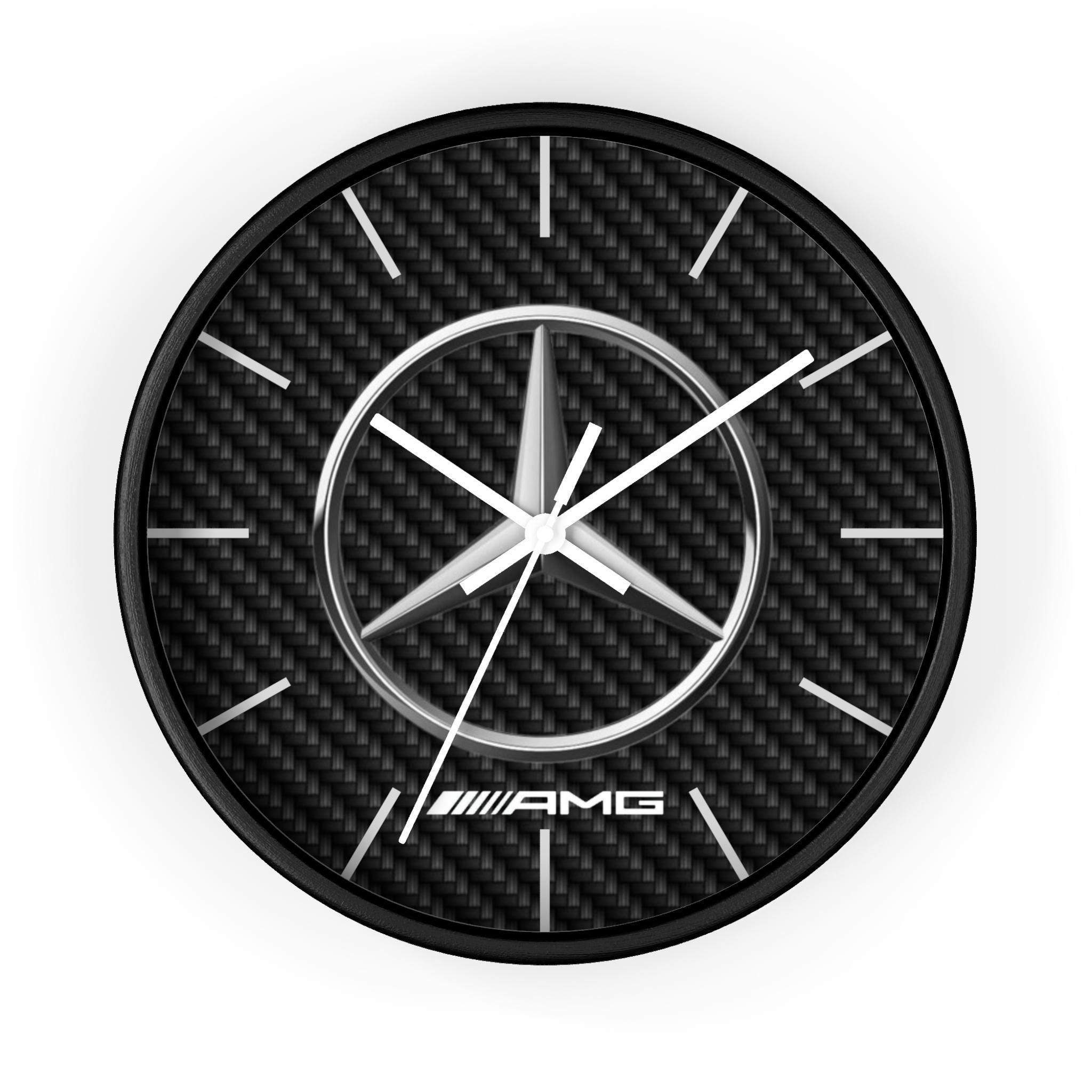 Luxury Mercedes-benz AMG Carbon Fiber Patterned Wall Clock - Stylish ...