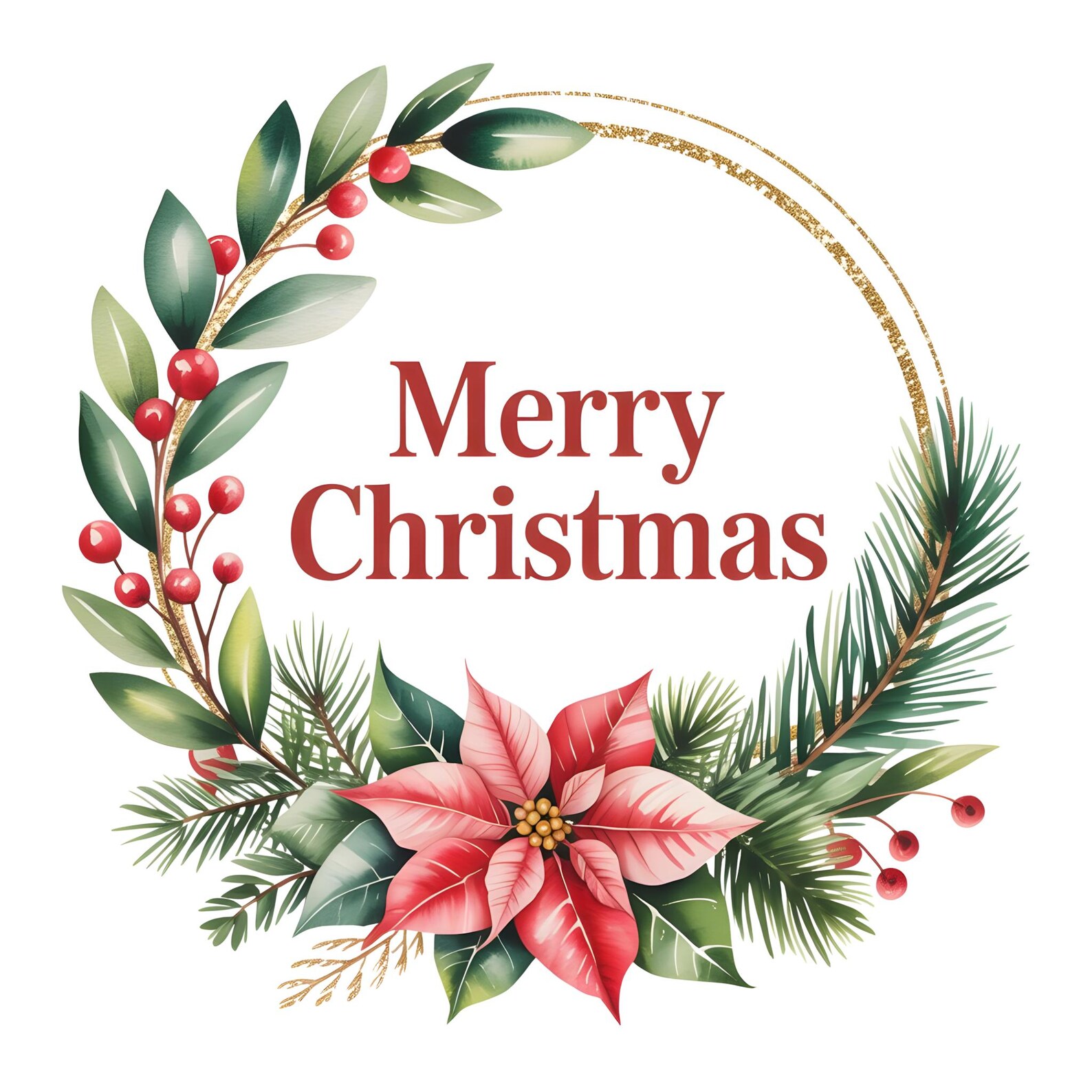 Watercolor Christmas Wreath Clipart Set PNG SVG - Etsy