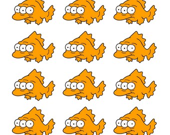 The Simpsons Vinyl Sticker Blinky the Fish Three-eyed Fish Laptop Decal ...