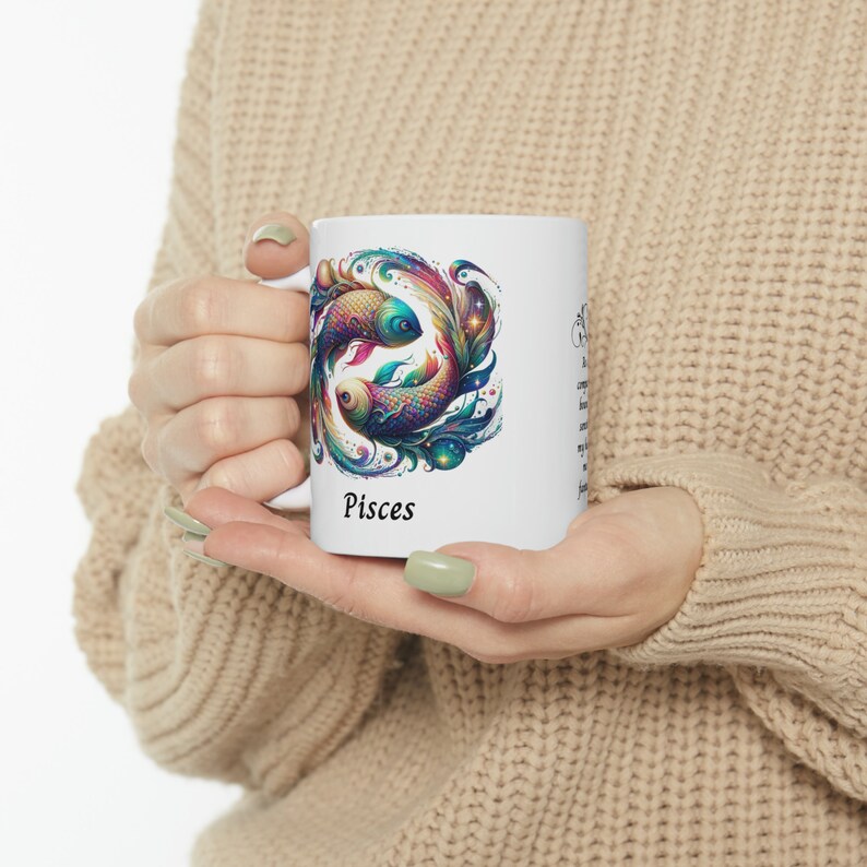 Pisces Coffee Mug, Zodiac Cup, Astrology Gift, March Birthday, Fish ...