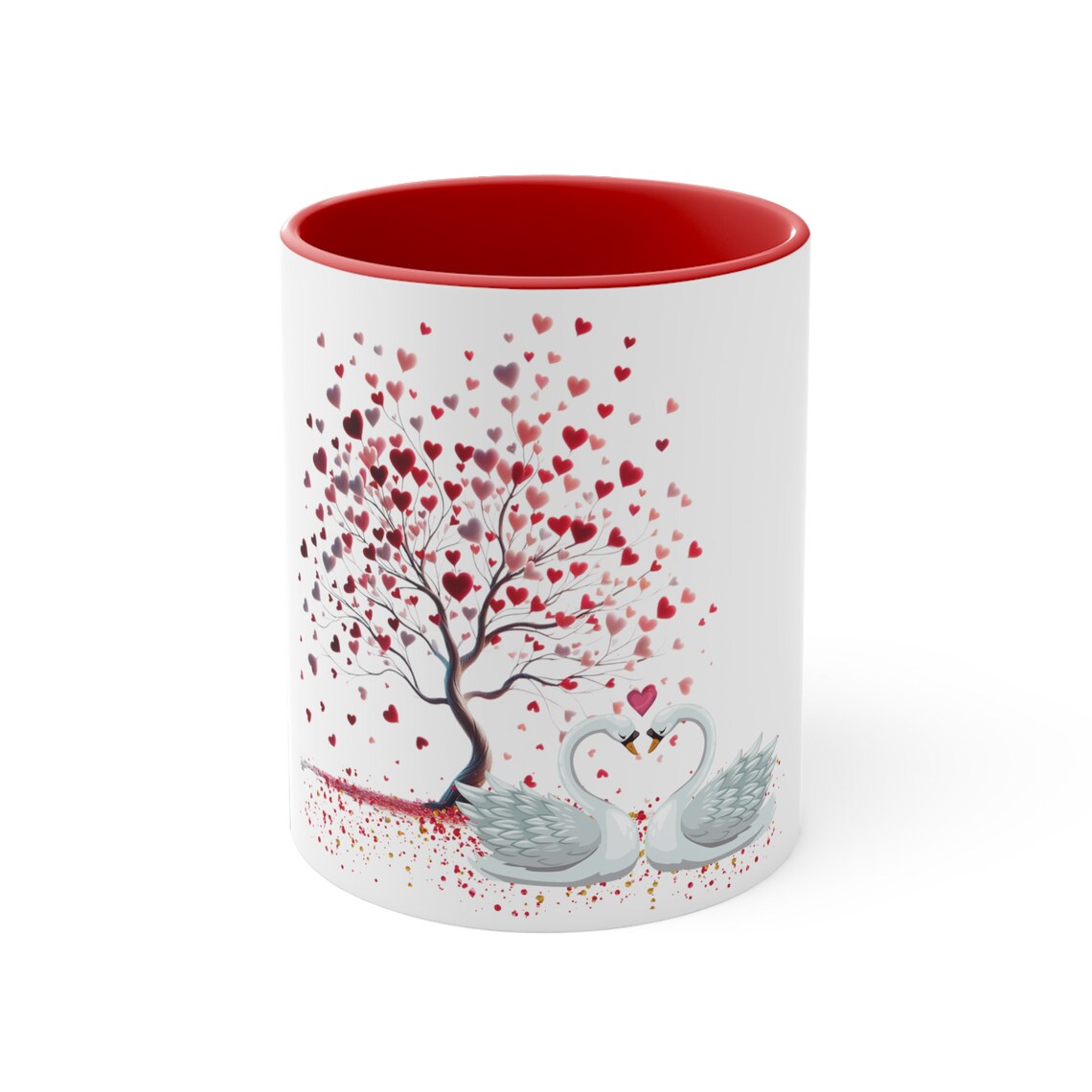 Valentines Swans Mugs Love Swans Lovers Mugs Heart Tree Gift - Etsy