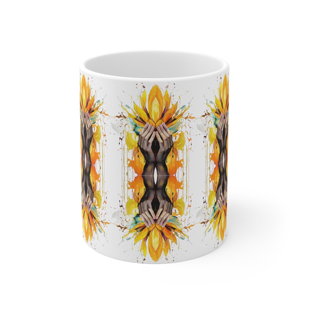 Zen Praying Lotus Hands Mug, Mug, Zen Flower Mug, Lotus Flower Mugs ...