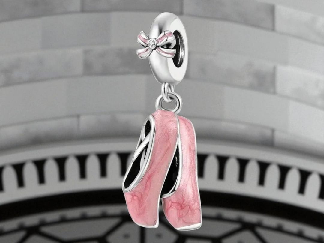 Sterling Silver Pink Ballet Slippers Charm, Ballerina Gift - Etsy