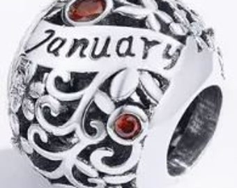 Bezel Set Ovals January Charm Bead, Real Sterling Silver, Pandora ...