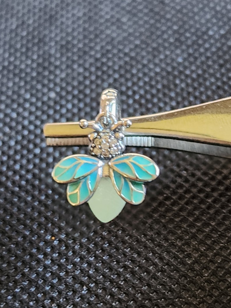 Sterling Silver Glow in the Dark Firefly Charm for Bracelet - Etsy