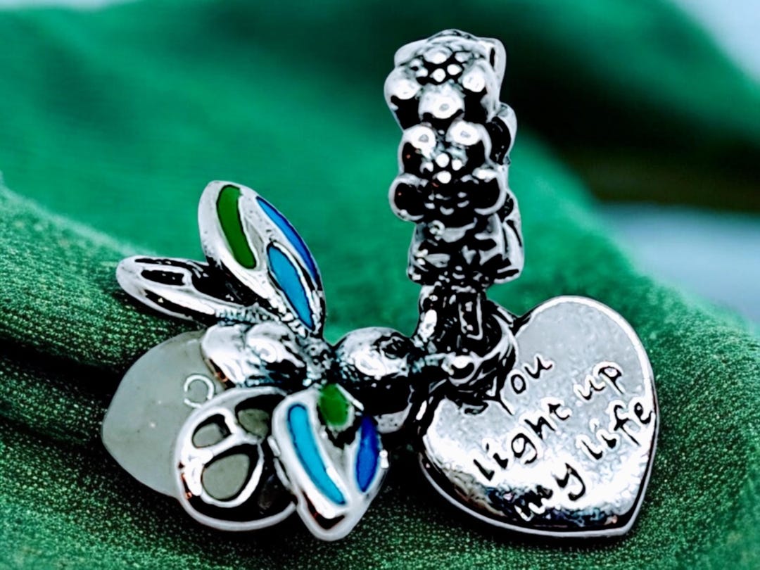 Sterling Silver Glow in the Dark Firefly Charm, Sterling Silver Charm ...