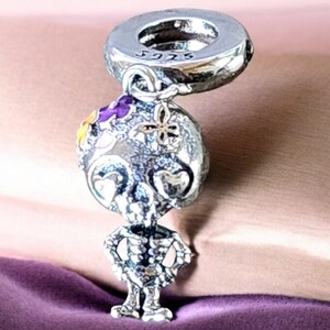 Sterling Silver Dancing Skeleton Charm, Skeleton Charm, Fits Pandora - Etsy
