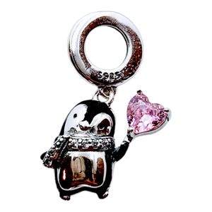 Sterling Silver Penguin Charm for Bracelet - Etsy