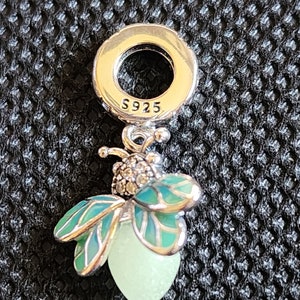 Sterling Silver Glow in the Dark Firefly Charm for Bracelet - Etsy