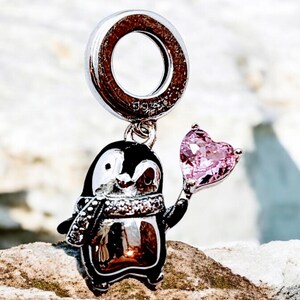 Sterling Silver Penguin Charm for Bracelet - Etsy