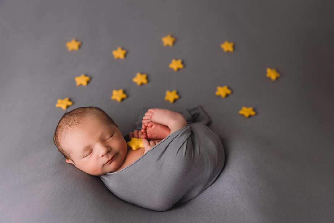 Wool Felted Yellow Stars (set of 5) Newborn Photography Prop - Etsy