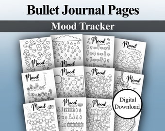 Mood Tracker Printable Monthly Mood Planner Circular Mood Chart Bullet ...