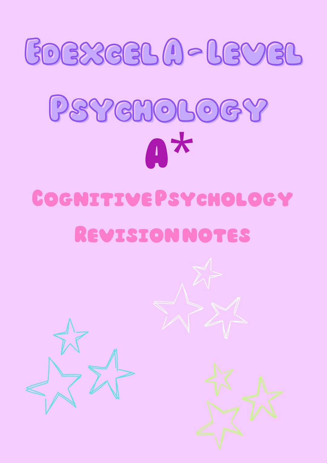 Edexcel A-level Psychology Revision Notes for Cognitive Psychology - Etsy