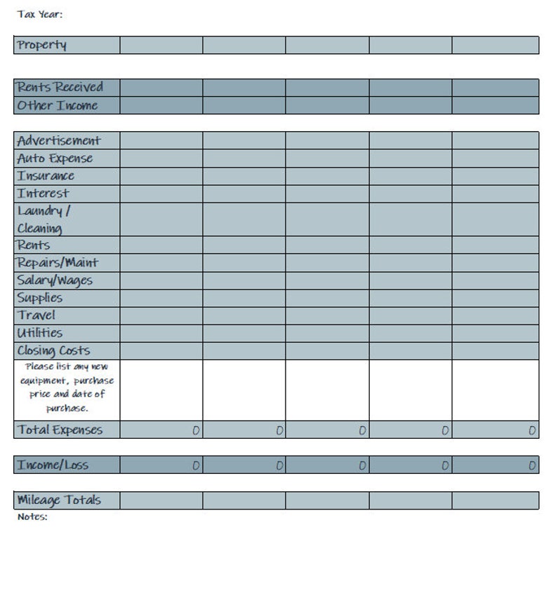 Rental Property Income and Expense Statement Template - Etsy
