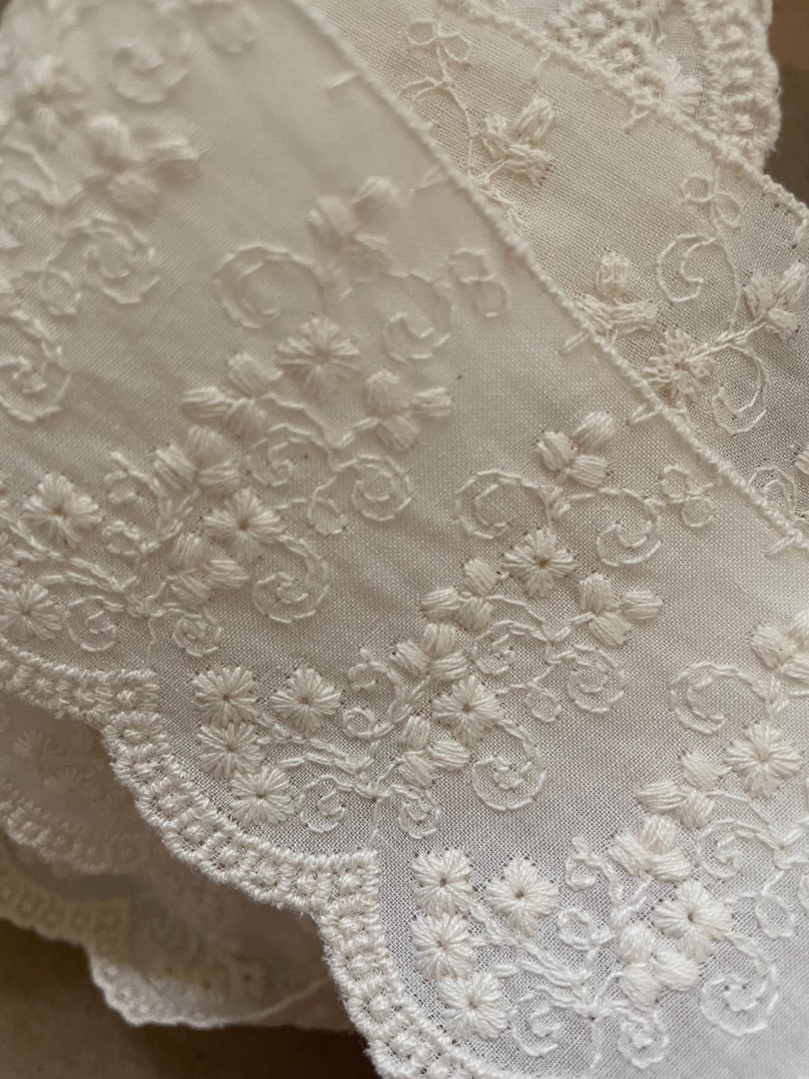 Elegant Floral Embroidery Cotton Lace Trim, Small Eyelet Flowers ...