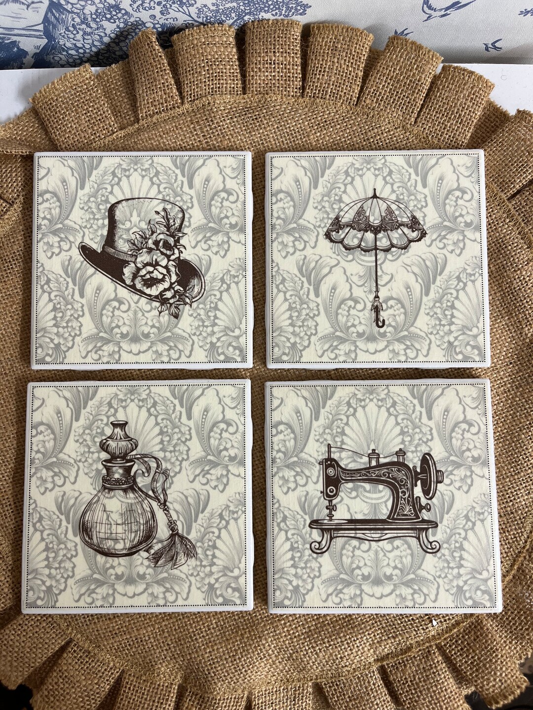 Steampunk Victorian Tile Coasters, Home Decor, Dark Academia - Etsy