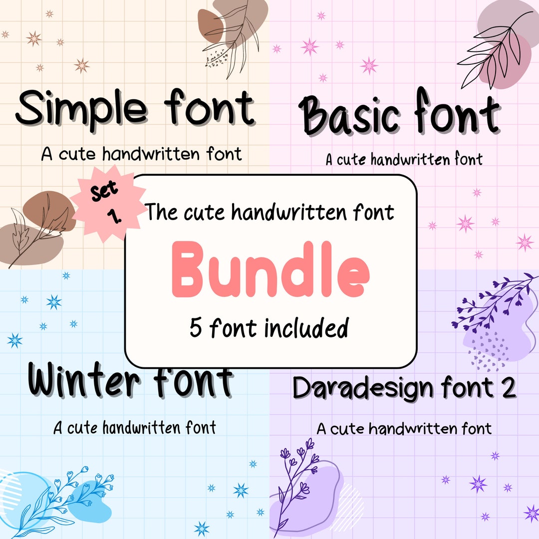 Font Bundle,handwritten Font,digital Note Font,neat Handwriting Font ...