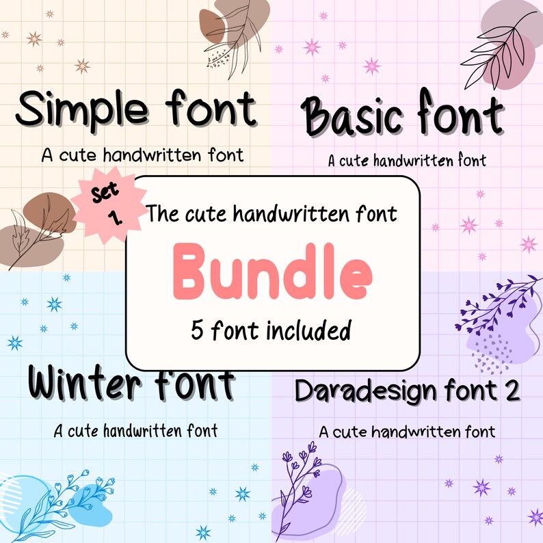 Font Bundle,handwritten Font,digital Note Font,neat Handwriting Font ...