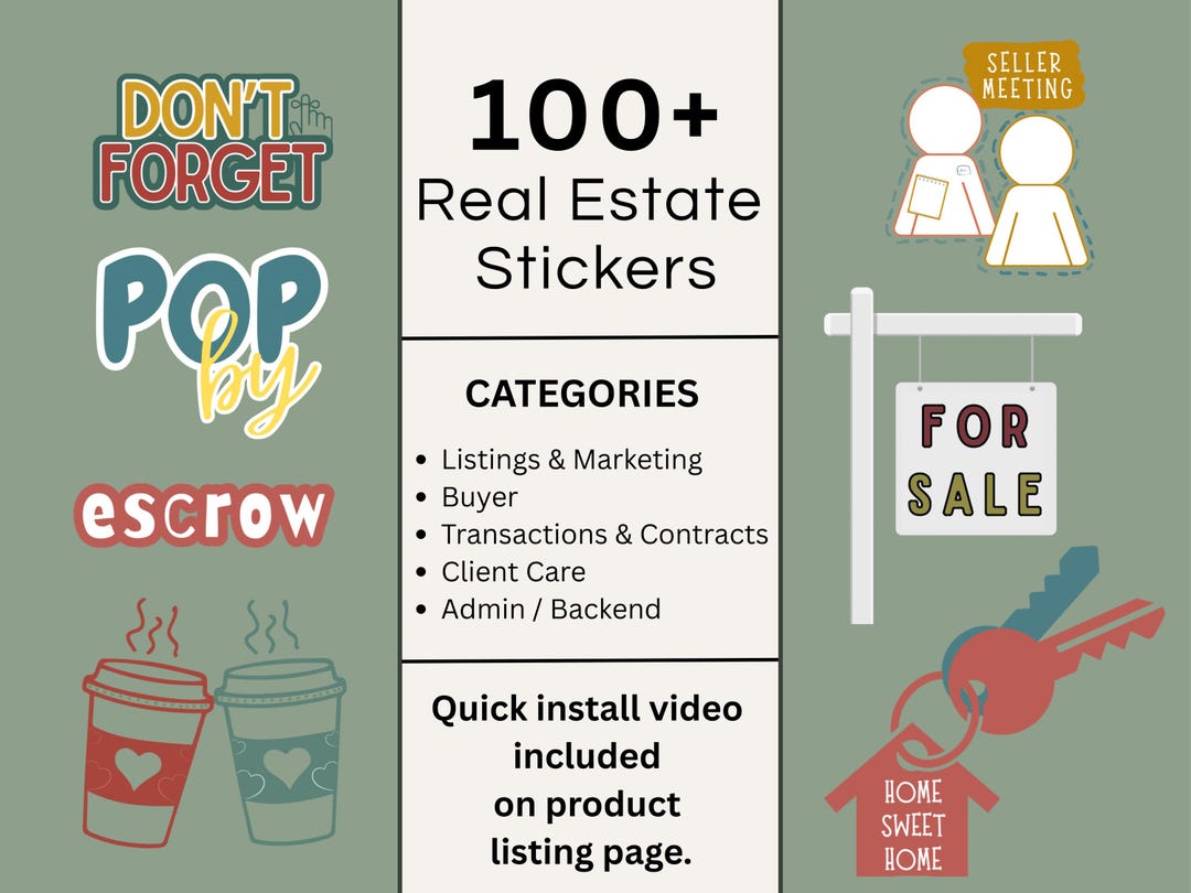Real Estate Goodnotes Sticker | 100+ PNG Digital Stickers | iPad ...