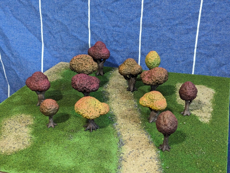 15mm Scale Painted Forest Terrain Trees 3D Printed Great Gift for ...