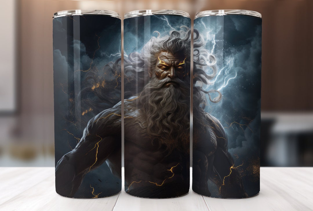 Zeus God of Greece Mythology 3D Tumbler Wrap PNG Unique Gift for ...