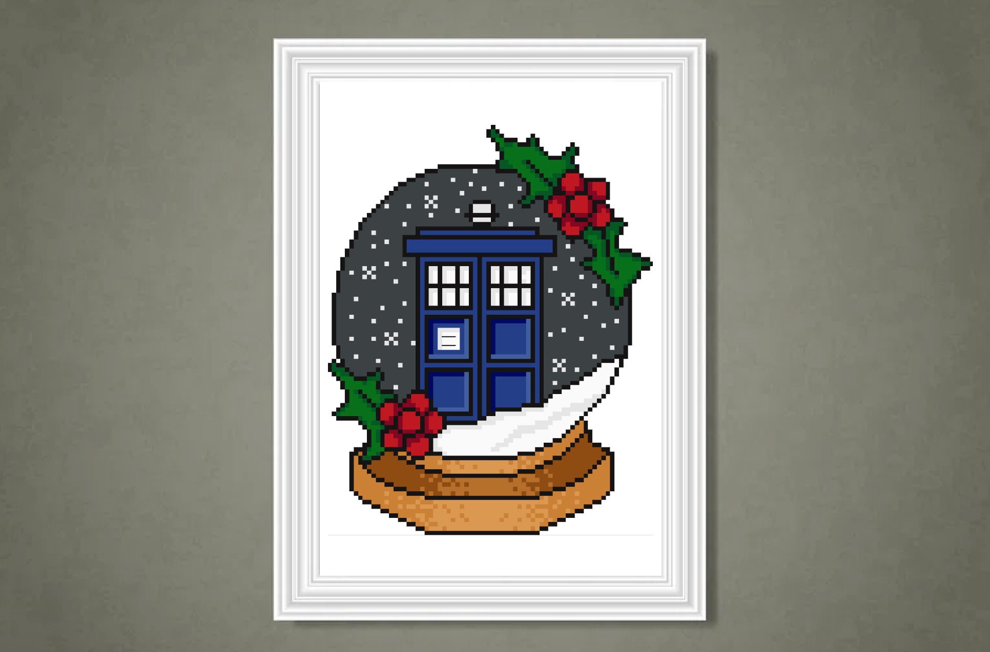 TARDIS Snowglobe Cross Stitch Pattern, Geeky, Nerdy, Doctor Who, T.A.R ...
